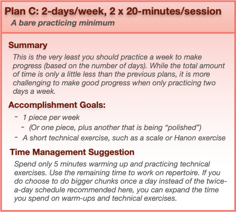 How to Choose a Weekly Practice Plan | Liberty Park Music